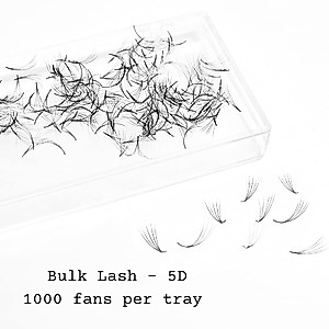 1000pcs Premade Fans Eyelash Extensions - 5D Volume Eyelash Extensions C Curl - 1000 handmade fans - 0.7mm thick (9mm) (10mm)
