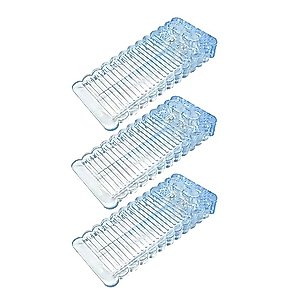 BlingKingdom 3pcs Clear Rubber Door Stops Premium Door Wedge Anti Slip Door Stops Silicone Door Wedge Heavy Duty Door Stops Wedge for Tiles Wood and Laminate Floor (Transparent Blue)