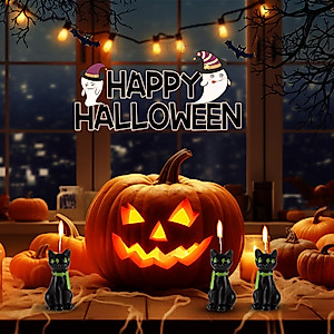 6pcs Halloween Candles, Black Cat Shaped Halloween Decorative Themed Candle Cute Spooky Wax Mini Candles Gift for Cat Lovers Halloween Party Birthday Decorations Favors Home Table Decor
