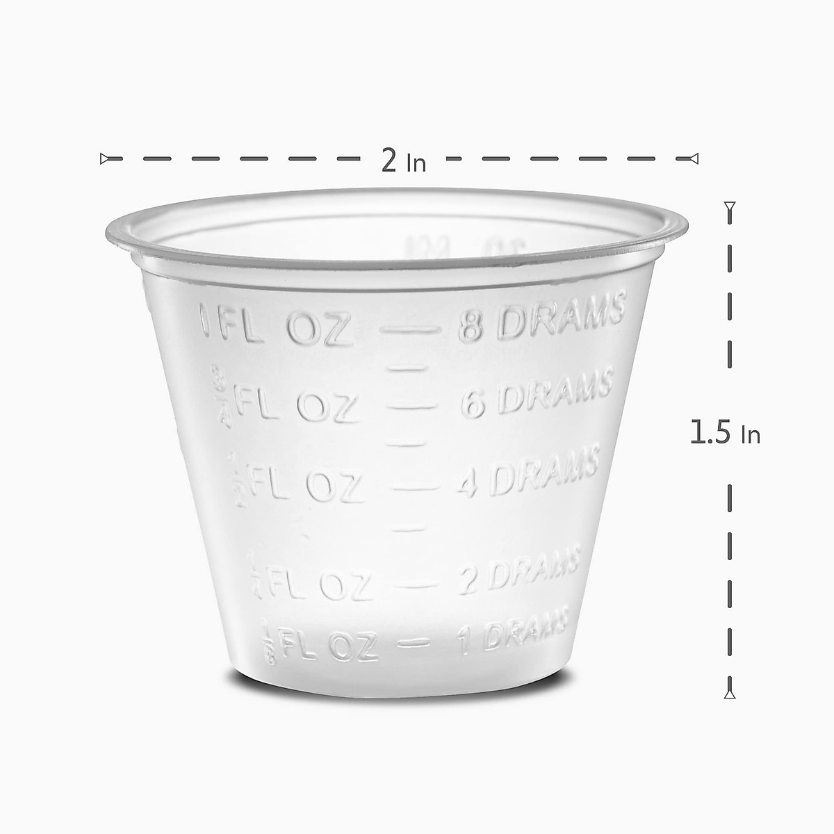 Care Plus (100 Count 1oz) Disposable Medicine Cups with Embossed Measurements Marking, for liquid and dry medication