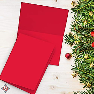 A7 Red Blank Greeting Cards with Envelopes – Great for Holiday, Christmas and New Year Cards | 5” x 7” (Folded) | 25 per Pack