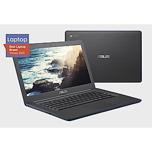 Asus 14'' Chromebook (Latest Model), Intel Celeron Dual Core Processor, 4GB RAM, 32GB eMMC Military-Grade Durability, Spill Resistant Keyboard, Long Battery Life, NLY MP, Chrome OS ‎Dark Blue