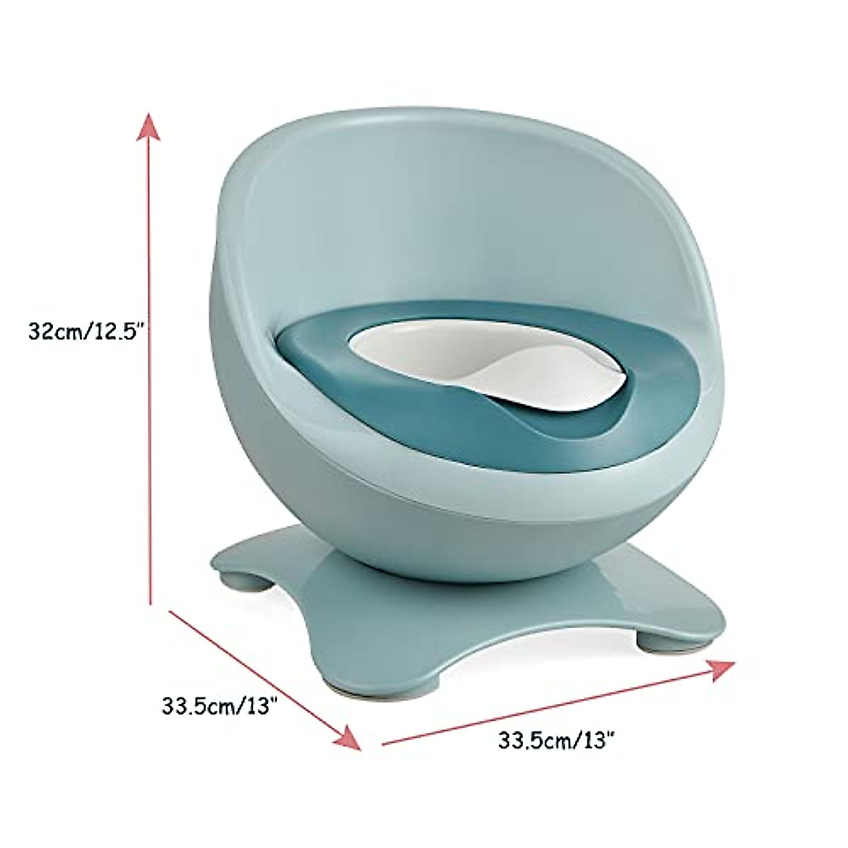 Costzon 2 in 1 Potty Training Seat, Potty Training Toilet w/Removable Potty Pot & Splash Guard, Real Toddler Potty w/High Backrest & Anti-Slip Pad, Egg-Shaped Toilet Trainer Seat for Girls Boys