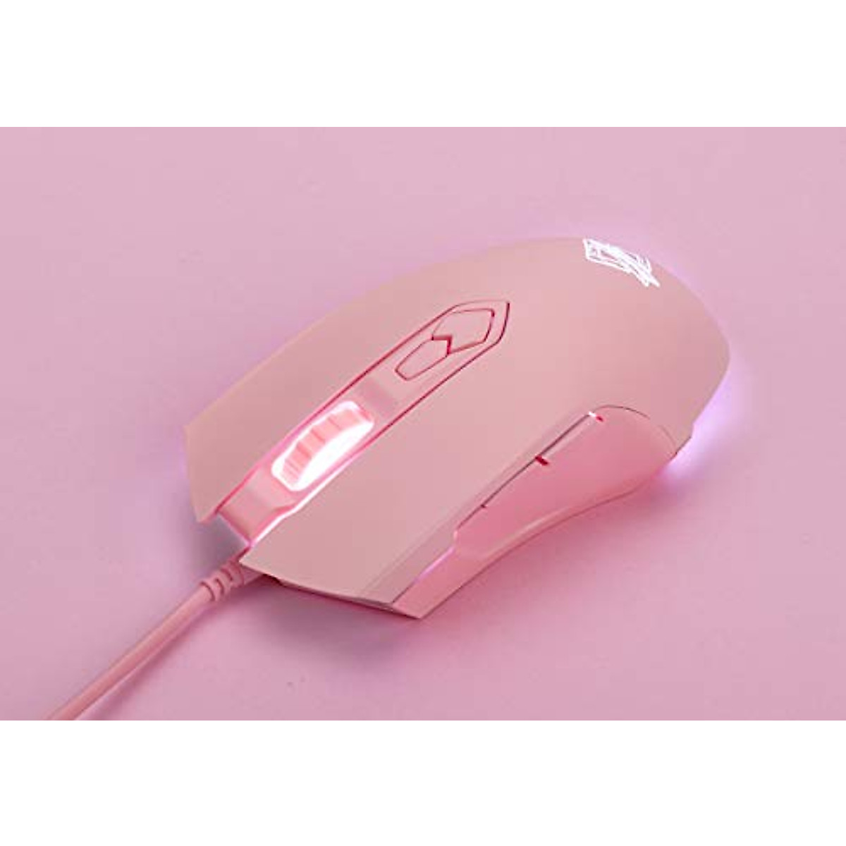 FIRSTBLOOD ONLY GAME. AJ52 Watcher RGB Gaming Mouse, Programmable 7 Buttons, Ergonomic LED Backlit USB Gamer Mice Computer Laptop PC, for Windows Mac OS Linux, Pink