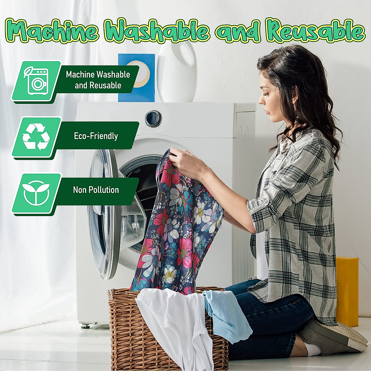 Shappy 34 Pcs Reusable Floral Grocery Bags Foldable Nylon Tote Bags Washable Shopping Bags Extra Large Cute Flower Reusable Bags with Attached Pouch for Women Grocery Shopping Supplies