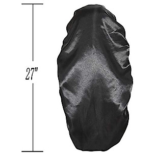 Wbfwbb Braid Bonnet for Sleeping, Wide Elastic Band Satin Hair Wrap Sleeping Cap for Women Cap for Braids, Curly, Long Hair Black