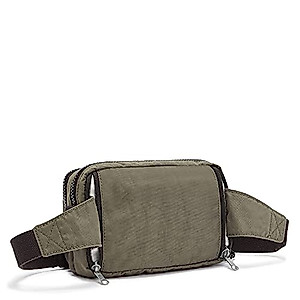 Kipling Women’s Abanu Crossbody Bag, Lightweight, Adjustable Nylon Waist Pack with Multi-Compartment Zip Pockets, Green Moss