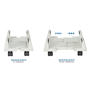 Mount-It! CPU Stand with Wheels, Adjustable Width Computer Cart, Universal Design Fits Desktop PC Tower ATX, Locking Wheels, 6-10.2" Wide 60 Lbs Capacity