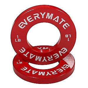 EVERYMATE Fractional Weight Plates Set of 8 Micro Plate Pair 0.25LB 0.5LB 0.75LB 1 LB for Olympic Barbells Strength Training