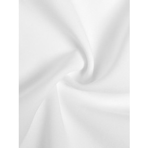 Flamingals Solid Hollow Out V Neck Saree Blouse for Women Readymade White L