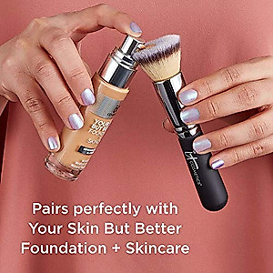 IT Cosmetics Heavenly Luxe Flat Top Buffing Foundation Brush #6 - For Liquid & Powder Foundation - Buff Away the Look of Pores, Fine Lines & Wrinkles - With Award-Winning Heavenly Luxe Hair