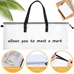 20 Pcs Art Portfolio Bag, 19'' x 25'' Clear Portfolio Folder for Artwork with Zipper and Handle A4 Pencil Bag 9'' x 13'' Plastic Mesh Zipper Pouch for Large Posters Artwork Bulletin Boards Painting