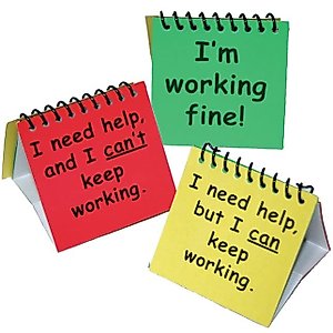 Really Good Stuff I Need Help Mini Flip Chart Signs for Students – Set of 12 - Self Assessment for Students in the Classroom
