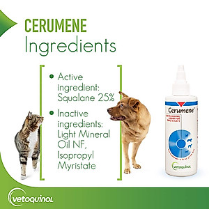 Vetoquinol Cerumene Ear Cleansing Liquid for Dogs and Cats, 4oz