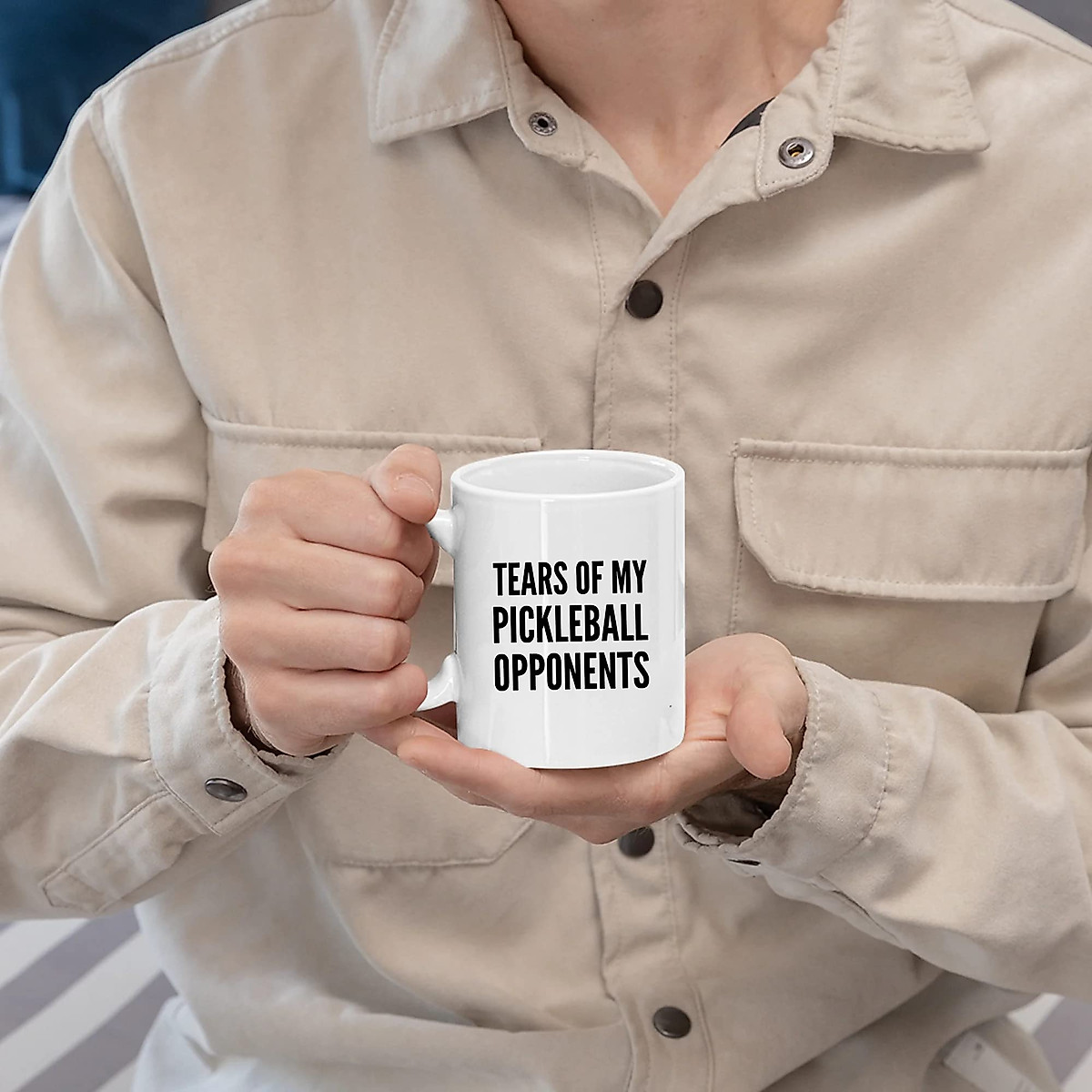 Panvola Tears of My Pickleball Opponents Sports Player Dad Mom Uncle Aunt Boyfriend Girlfriend Coach Gifts Coffee Mug Ceramic Cup Novelty Drinkware (11 oz, White)