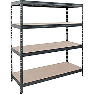 AR Shelving Heavy-Duty Garage Shelving, 4-Shelf Unit, 1000-Lb. Capacity Per Shelf, 60in.W x 24in.D x 70in.H, Model# TR18S410KGIFD9G00