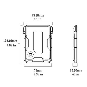 Dango Slim Minimalist Wallet for Men - RFID Blocking - Nickel Plated, Brown Rawhide/Polished Nickel