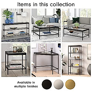 Henn&Hart 45" Wide Rectangular Rectangular Coffee Table in Blackened Bronze, Modern Rectangular Coffee Tables for living room, studio apartment essentials