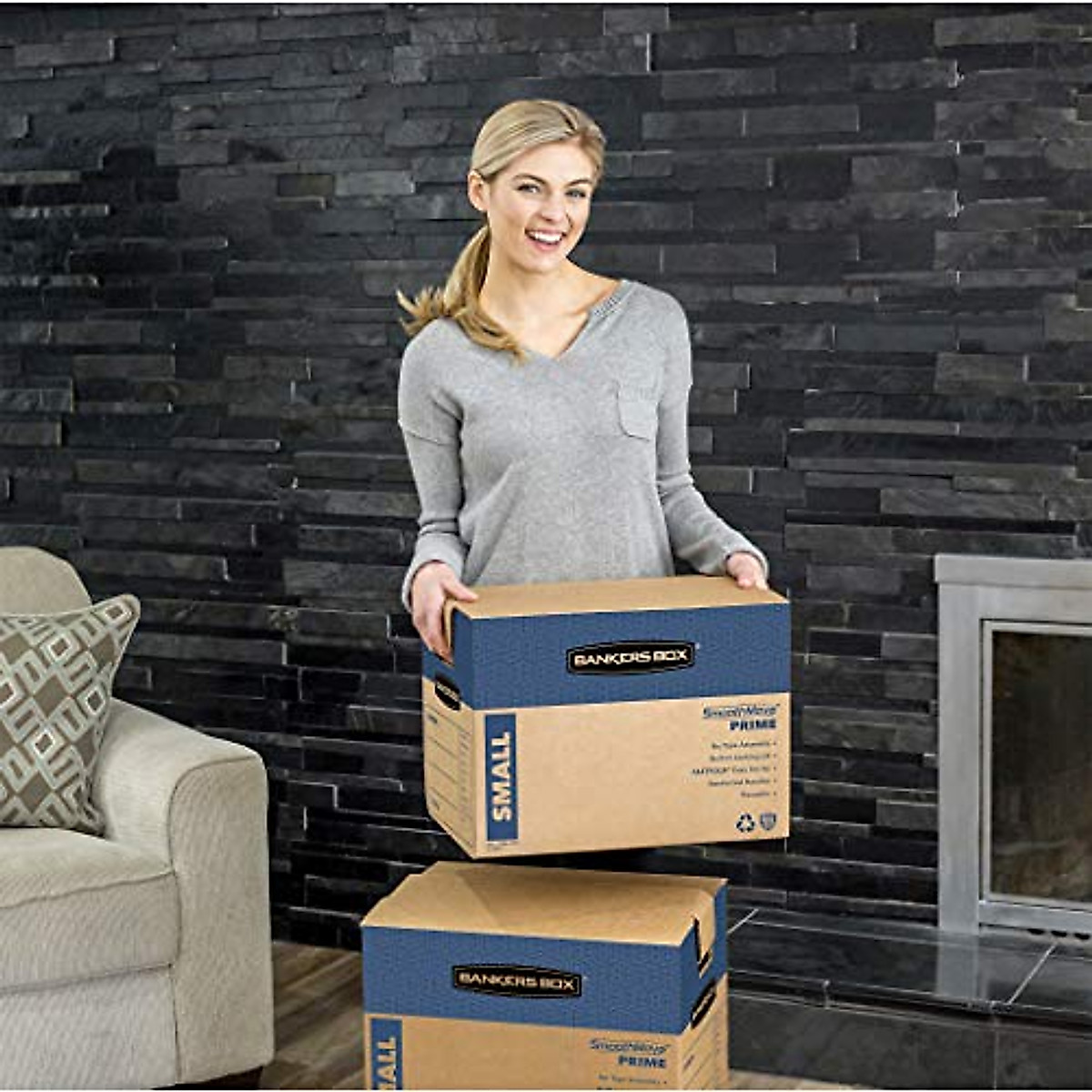 Bankers Box SmoothMove Prime Moving Boxes, Medium, 8-Pack, (0062806)