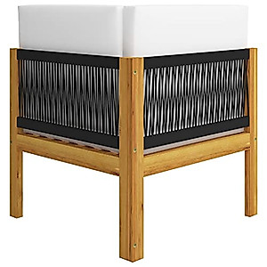 YELWHI Furniture Sets 2-Seater Patio Bench with Cushions Solid Acacia Wood,Sturdy Acacia Wood Patio Bench with Removable Cushions for Outdoor Comfort and Style Outdoor Furniture