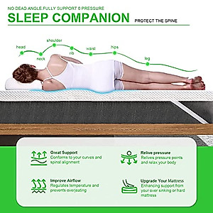 CHxxy 3 Inch Memory Foam Mattress Topper Queen, Gel-Infused Bed Topper for Back Pain Pressure Relief, Soft and Firm Dual Layer Design with Removable Washable Cover & Adjustable Straps…