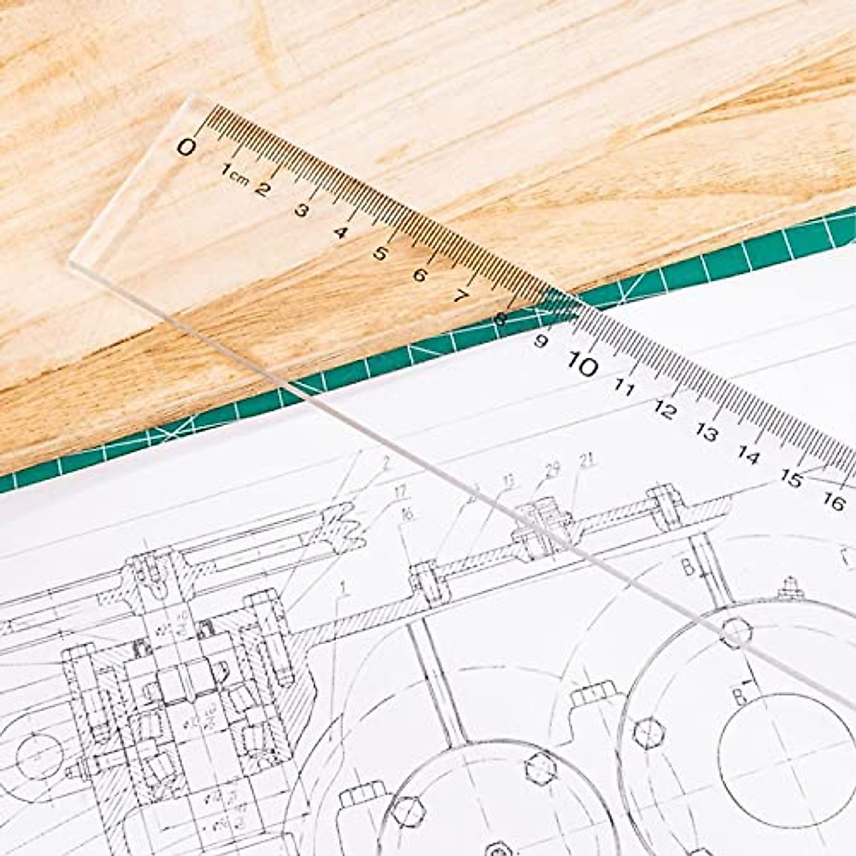 Utoolmart Straight Ruler 20cm Metric Plastic Clear Measuring Tool 1 pcs