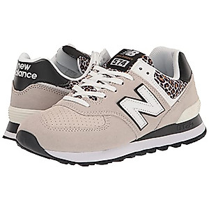 New Balance Women's 574 V2 Animal Print Sneaker, Grey/Black, 12