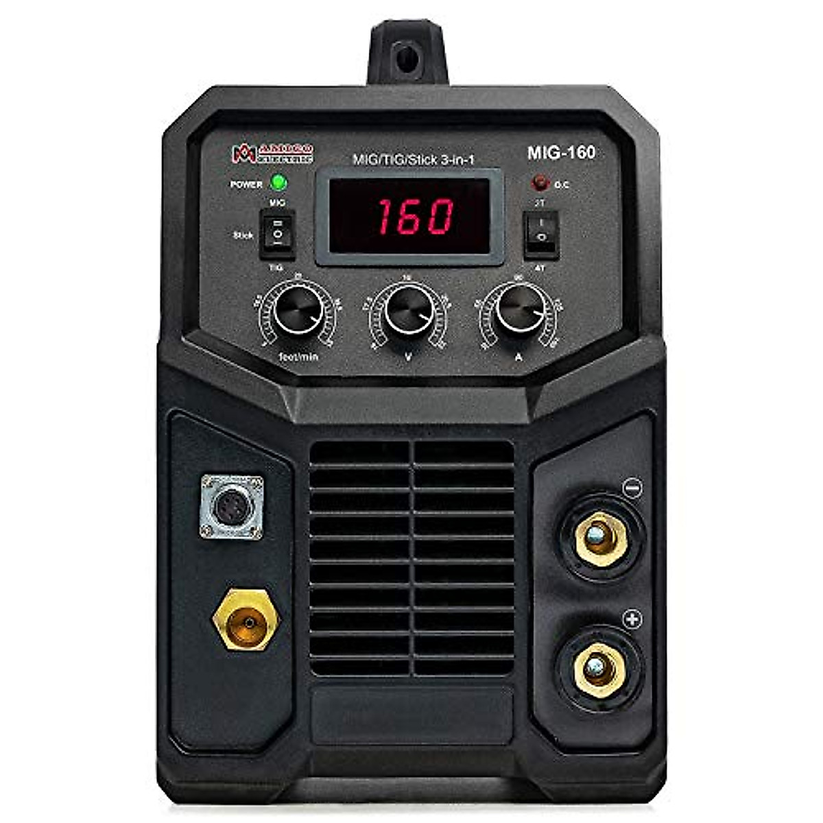 MIG-160, Professional 160-Amp MIG/TIG/Stick Arc DC Inverter Welder, 3-in-1 Multifunction, Spool Gun Weld Aluminum: SPG15180 & SPG15250