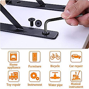 Kingsdun 30 Pcs Hex Key Set Metric/Imperial Short/Long Arm | SAE 0.028-3/8 inch | Metric 0.7-10 mm | Steel Allen Wrench Key for Furniture Assembly Bike Maintenance Disassemble Install Cars