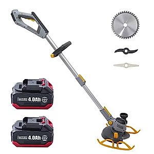 PATIOX Weed Wacker Cordless - Electric Weed Trimmer Rechargeable 3 in 1 - Two 4.0 Ah Battery Powered Weed Whacker Cordless 20V Grass Trimmer with Blade and Charger (A-Classic-1)