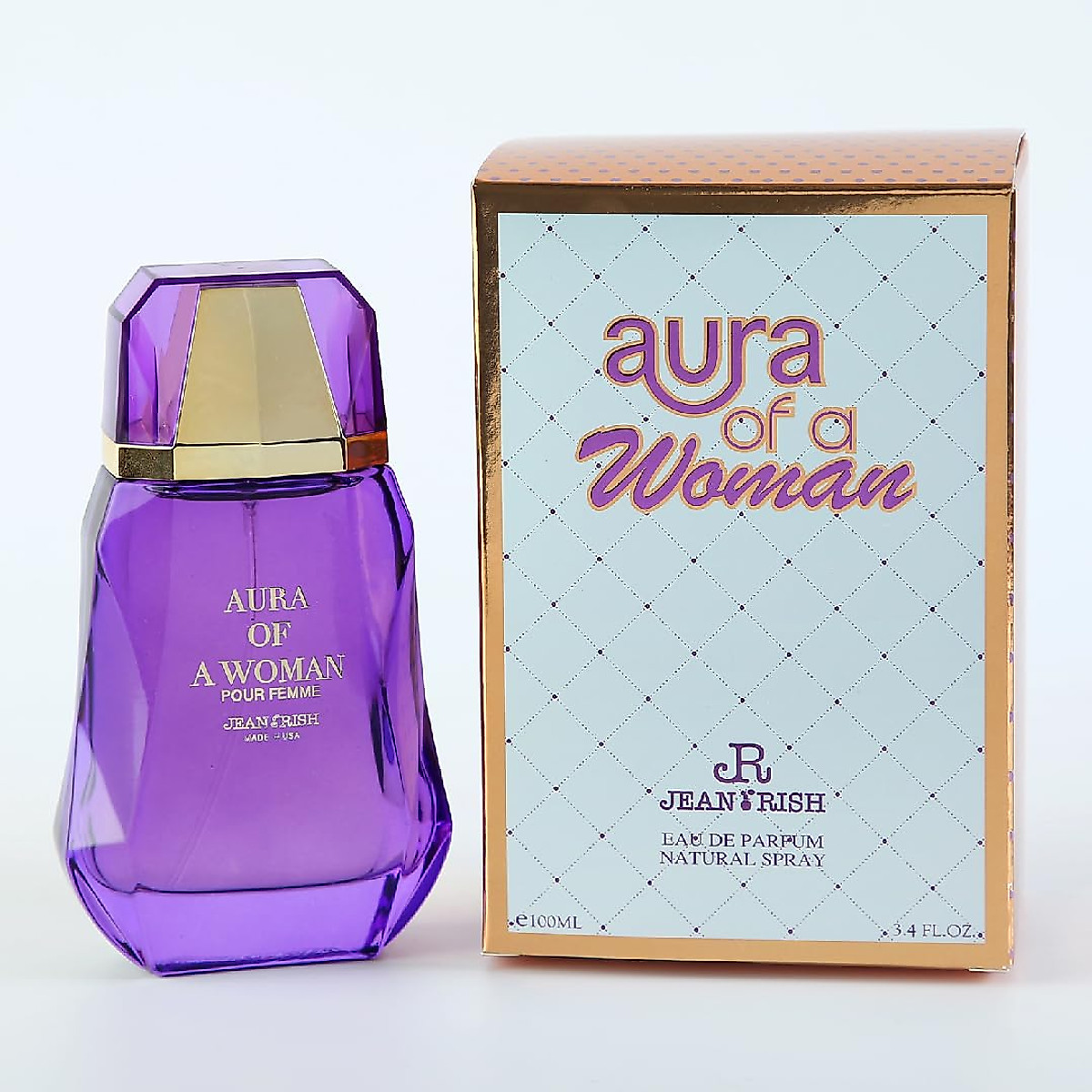 Jean Rish Aura of a Woman Eau De Parfum (3.4 Fl Oz / 100ml) Perfume for Women with Jasmine & Amber Notes - Long Lasting and Luxury Fragrance