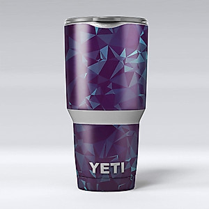 Design Skinz Dark Blue Geometric V15 - Skin Decal Vinyl Wrap Kit Compatible with The Yeti Rambler Cooler Tumbler Cups