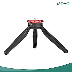 Movo Universal Mini Camera Tripod with Extendable Pole (MV-T1) Adjustable Head, Heavy-Duty Aluminum Travel Stand for DSLR, Mirrorless, GoPro, Smartphones, Compact, Portable