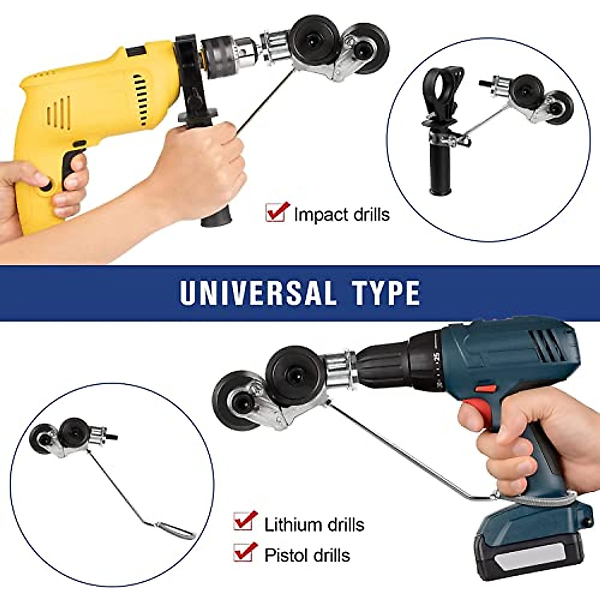 Electric Drill Shear Attachment Cutter Nibbler, Electric Drill Plate Cutter Metal Nibbler Drill Attachment with adapter, Universal Sheet Metal Cutter Knife for Cutting Iron, White Sheet, Steel, Copper