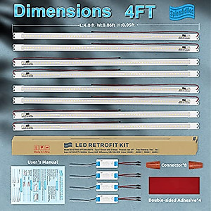 4FT LED Retrofit Kit,Recessed Fluorescent Light Retrofit Super Bright LED Light,Panel Light,Troffer Quick Repair and Retrofit LED Kit,No Professional Tools Required,36w,5000K White Light (4 Pack)