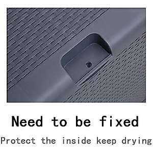 OVASTLKUY Large Deck Box, 120 Gallon Patio Garden Furniture Resin Indoor/Outdoor Storage Container and Seat for Patio Cushions (Grey)