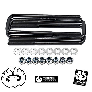 Torch 8.5" Square Extended U Bolts Extra Long 2.5" Wide 9/16" Ubolt w Hardware