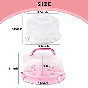 KALINCO Cake Carrier, Cake Carrier with Lid and Handle, 2 Sets of Cake Storage Containers (10+8 inch), Suitable for Cake Transportation, Pie, Nuts, and Other Desserts