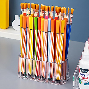 LONTOHCE Paint Organizer,7 Tiers Clear Paint Storage Large Paint Holder,for Miniature Paints,2oz Bottles and Paint Brush Holder