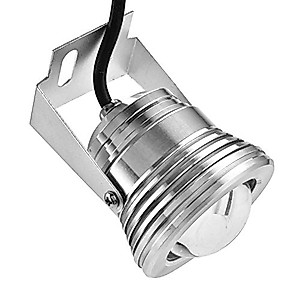 Omabeta 12V 10W RGB Waterproof Aquarium LED Spotlight Lamp Submersible Spotlight Led Light Underwater Spotlight Night Light Lamp for Fish Tank Pool Garden Underwater Black 7.5x9.3 cm(Silver)