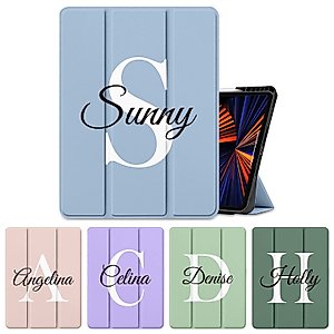 MEEgoodo Custom Personalized Name Case for iPad 10th Generation 10.9 inch Case 2022, Customized Cover with Trifold Stand + Pencil Holder + Auto Wake/Sleep+Soft TPU Protective Stand Back Shell for Kids