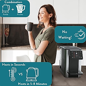 Aqua Optima AUR002 Improved Quick Heating Hot Water Dispenser, Water Cooler, Electric Kettle, Countertop Water Filter, 7 Temperatures, Dispenses Cold Water, Zero Installation, Includes 1 Filter