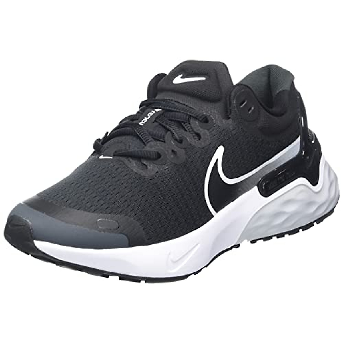 Nike Women's Road Running Shoes, Black White Pure Platinum Dk Smoke Grey, 8.5 US