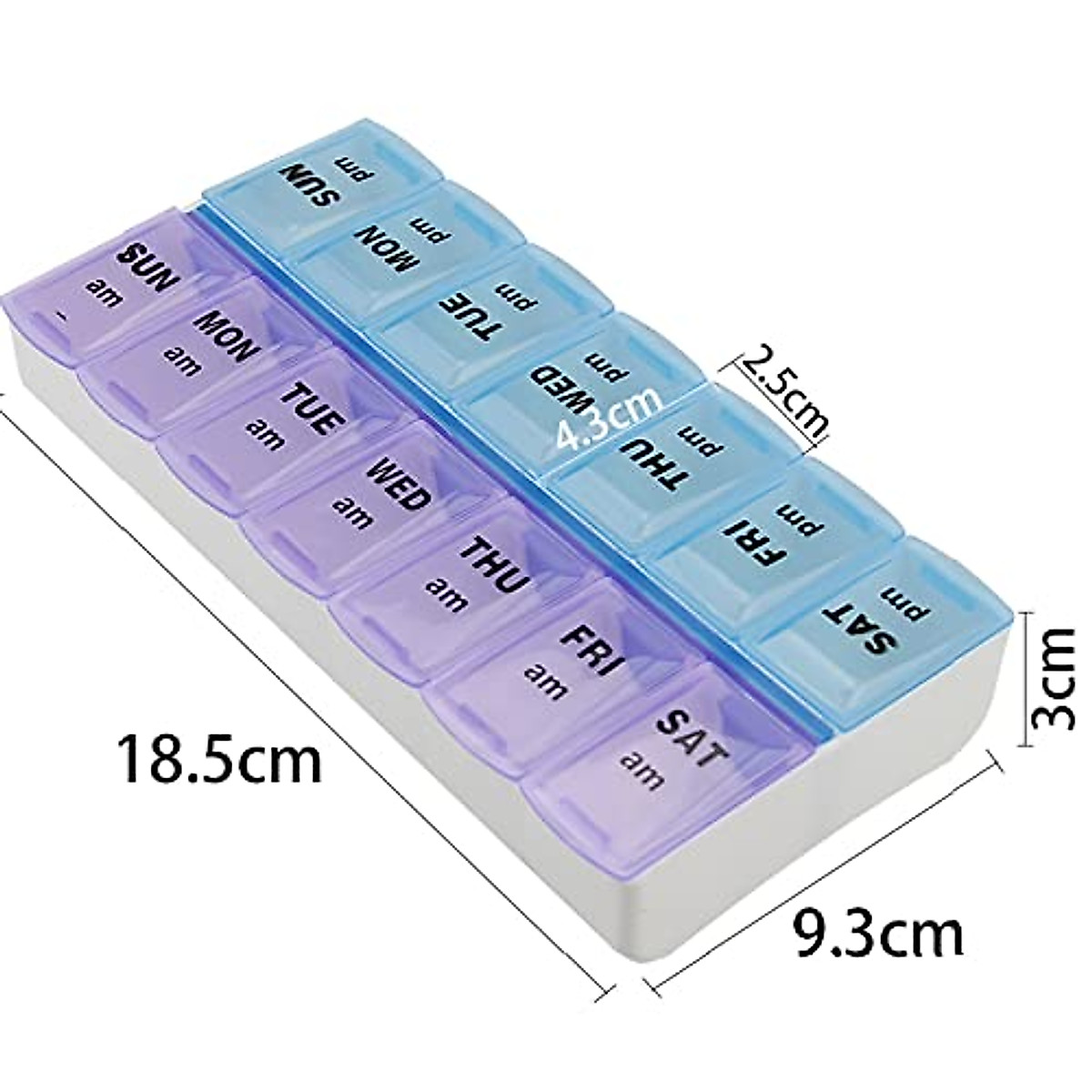 (TM) Weekly 7-Day AM and PM Travel Pill Container Medicine Box with 14 Compartments Home Supplies Organizers and Storage