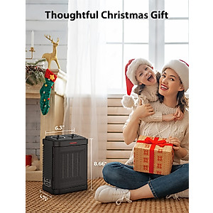 Space Heater, Small Space Heater for Indoor Use, 1500W/900W PTC Ceramic Space Heater with Thermostat, 3 Modes, Safety Quiet Heating, Multiple Protection, Portable Heater for Office Room Desk Use