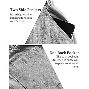 YAOBAOLE Mens Lounge Pants Lightweight Baggy Linen Pants Elastic Waistband Light Grey M