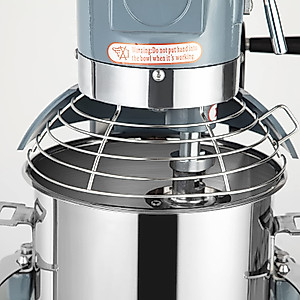 Commercial Mixer 15QT, Towallmark Commercial Food Mixer 600W, 3 Speeds Adjustable 130/233/415RPM Heavy Duty Commercial Stand Mixer 110V with Stainless Steel Bowl, Food Mixer for Bakeries Restaurant