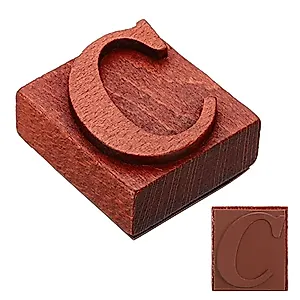 PATIKIL Letter Stamps Wood Rubber Stamp, Character C Vintage Alphabet Stamps Set Wooden Stamp Stamper for Card Making DIY Crafting Scrapbooking, Brown