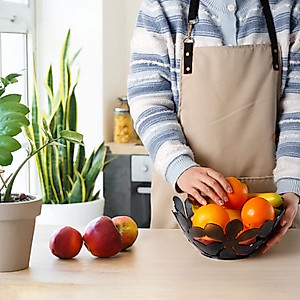NUTRIUPS Rustless Fruit Bowl，Petal-shaped Fruit Basket for Kitchen，Sturdy Plastic Decorative Bowls for Home Decor, Kitchen Countertop, Blue