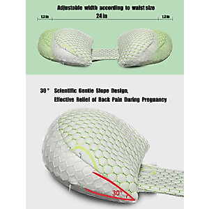 misszhi Pregnancy Pillows for Sleeping, Maternity Pillow with Detachable and Adjustable Pillow Cover - Support for Back, Legs, Belly, HIPS for Pregnant Women(White)